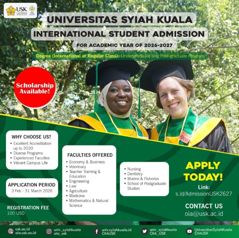 USK Resmi Terima Mahasiswa Internasional TA 2026/2027 - Kabar Aktual